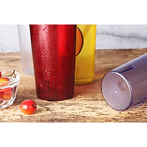 New Star Foodservice 46304 Tumbler Beverage Cup, Stackable Cups, Break-Resistant Commercial SAN Plastic, (12 oz, Clear-3) Set of 12