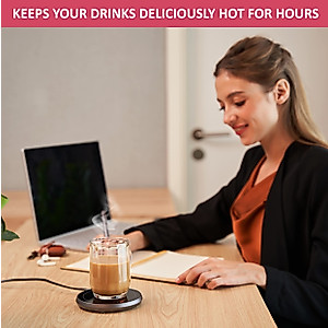 Nouvati Mug Warmer/Candle Warmer Plate/Coffee Warmer for Desk Auto Shut Off: Excellent Heating, 2 Heating Modes, Safety Features, Sleek & Compact Design; Tea Warmer (Space Grey) 2.0