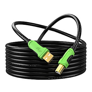 XXONE USB Printer Cable 30ft USB Printer Cable Cord Type A-Male to B-Male Printer USB Cable for Printer/Scanner-Gold-Plated (30FT-A-B)