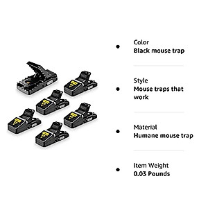 Mouse Trap, Mice Traps That Work Best Snap Traps for Small Mice and Mouse Outdoor Indoor Quick Kill and Reusable Mouse Traps 6 Pack