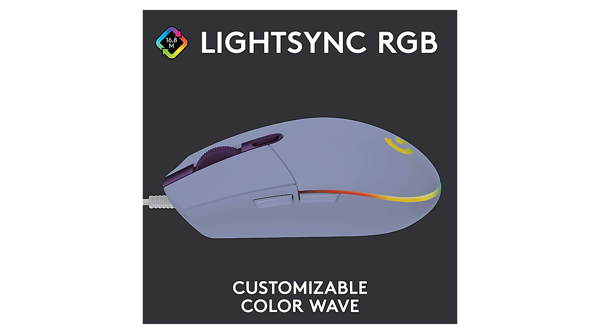 Logitech G203 Wired Gaming Mouse, 8,000 DPI, Rainbow Optical Effect ...