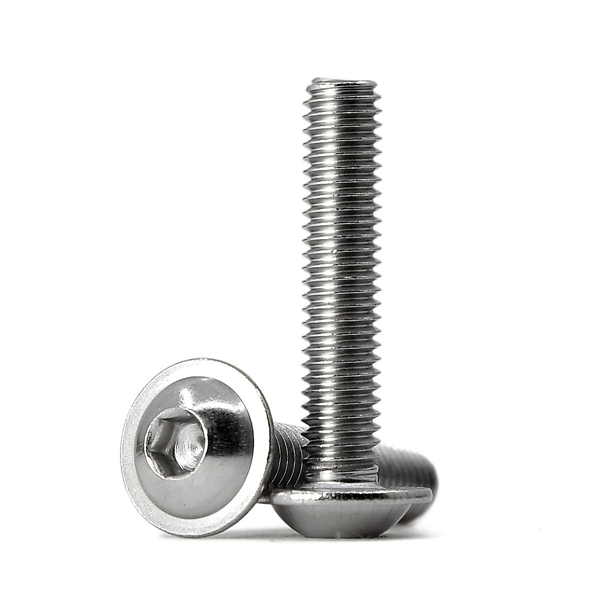 M8-1.25 x 20mm Flanged Button Head Socket Cap Screws, Stainless Steel 304, Allen Socket Drive,Full Thread, Machine Thread,Quantity 10
