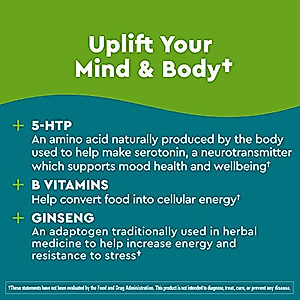 Nature Made Wellblends Positive Mood & Energy, 5HTP, Thiamin, Niacin, Vitamin B6, Vitamin B12, and Pantothenic Acid, plus Ginseng, 24 Softgels