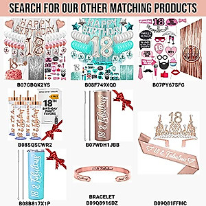 18 & Fabulous Stainless Steel Wine Tumbler w Lid, Straw, Brush - 18th Birthday Gifts For Girls, 18th Birthday Decorations For Girls, 18th Birthday Cup & Party Favor Supplies For Her PARIS PRODUCTS CO.