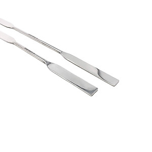 Scientific Labwares Stainless Steel Double Ended Micro Lab Spatula Sampler, Square & Round Angled End - Chattaway Style (6")