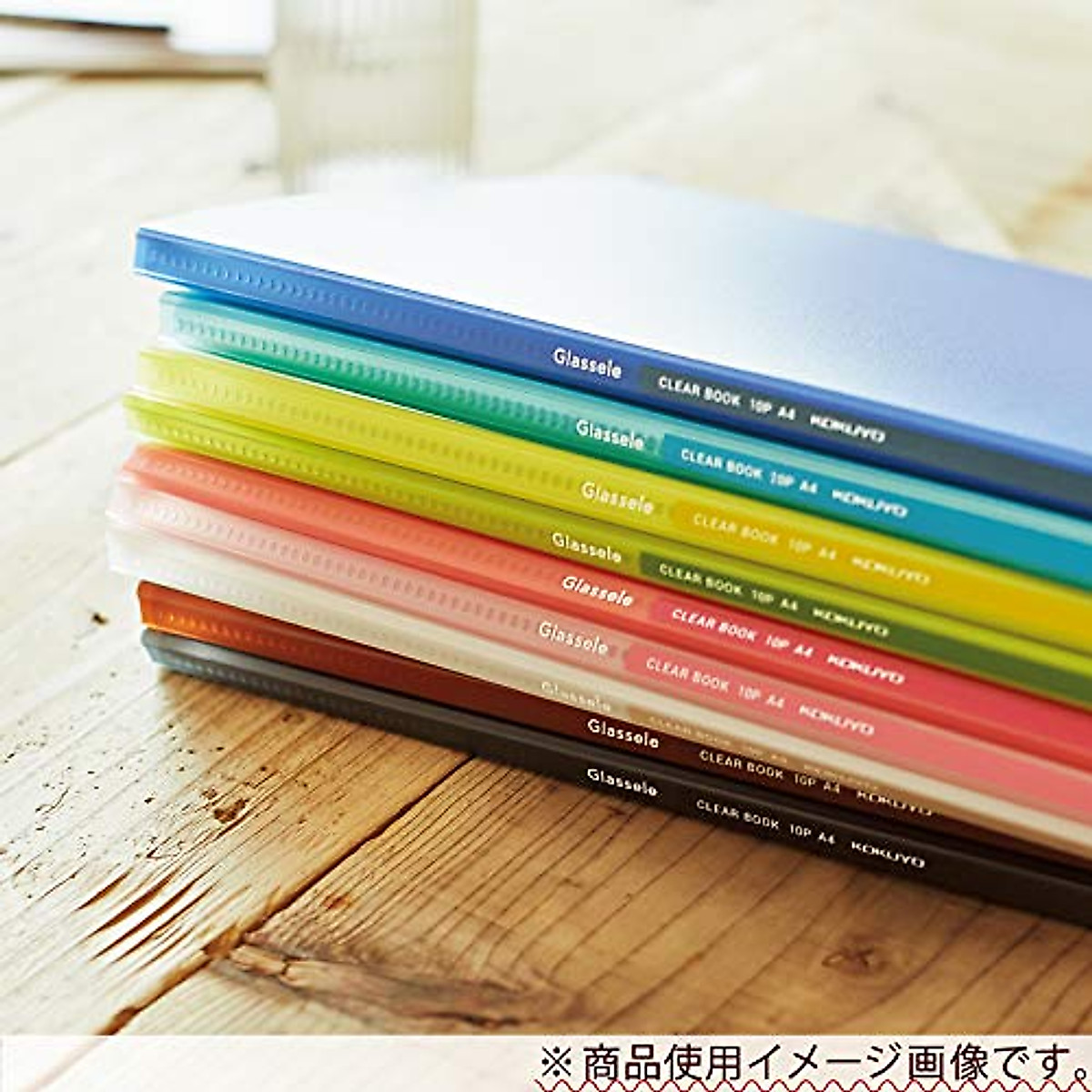Kokuyo Glassele File, Clear Book, Display Book, Presentation Binder with Plastic Sleeves 20-Pocket Bound, Sheet Protector, A4, 5-Pack Cool Colors, Japan Import (99KRA-GL20X5-2)