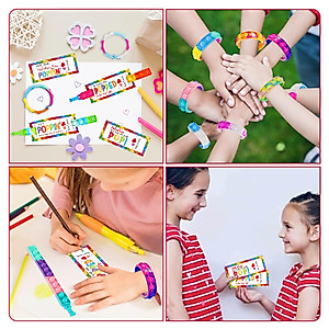 DAZONGE 24 Packs Valentines Day Gifts for Kids, POP It Bracelet Valentines Cards, Classroom Valentines, POP Fidget Toy Valentine’s Day Cards for Kids School Exchange Activity