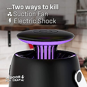 Exterminator’s Choice - Indoor Fly Trap - Attracts, Zaps, and Traps - Sleek, Modern Way to Keep Bugs at Bay - Attracts Mosquitoes, Fruit Flies, Moths, Gnats and More - Fruit Fly Trap Indoor