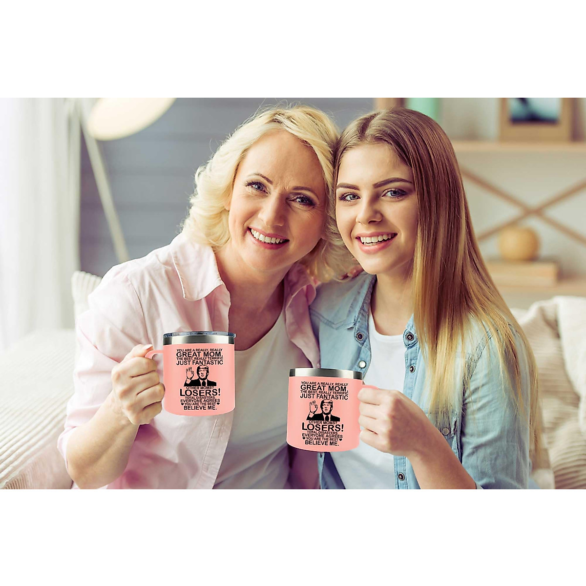 Mothers Day Gifts for Mom - Mothers Day Gifts from Daughter, Son, Kids - Funny Gifts for Women, Wife - Mother Gifts - Mom Birthday Gifts - Birthday Gifts for Mom - Present for Mom Mug 14oz, Pink
