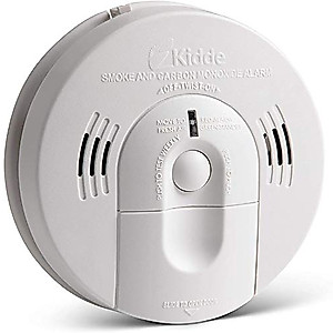 Kidde Smoke & Carbon Monoxide Detector with Voice Alerts, Battery Powered, Combination Smoke & CO Alarm & Smoke Detector, Hardwired Smoke Alarm with 9-Volt Battery Backup, Test-Reset Button