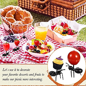12 PCS Ants Toothpicks Food Fruit Picks Decoration Ant Shape Forks Snack Cake Dessert Tableware for Home Party Dinner Fruit Pick