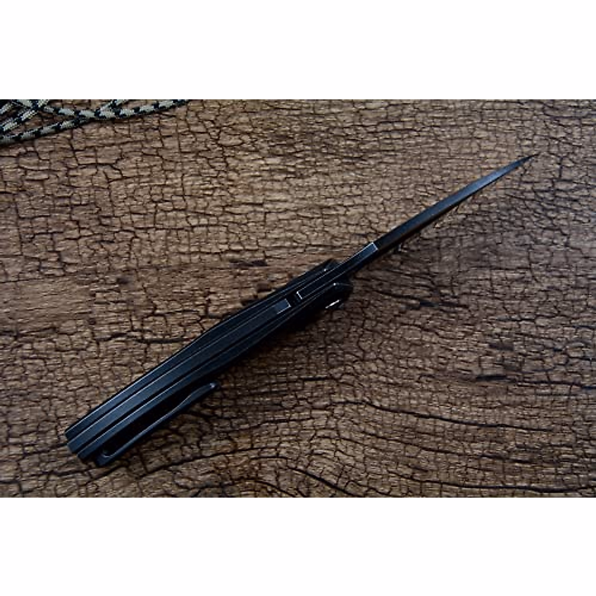 twosun TWOSUN Sidewinder Gift Pocket Knife D2 Satin Blade Blacken Titanium Handle TS341