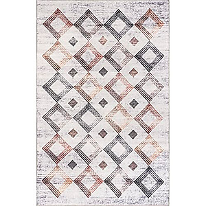 nuLOOM Meg Diamond Stain-Resistant Machine Washable Area Rug