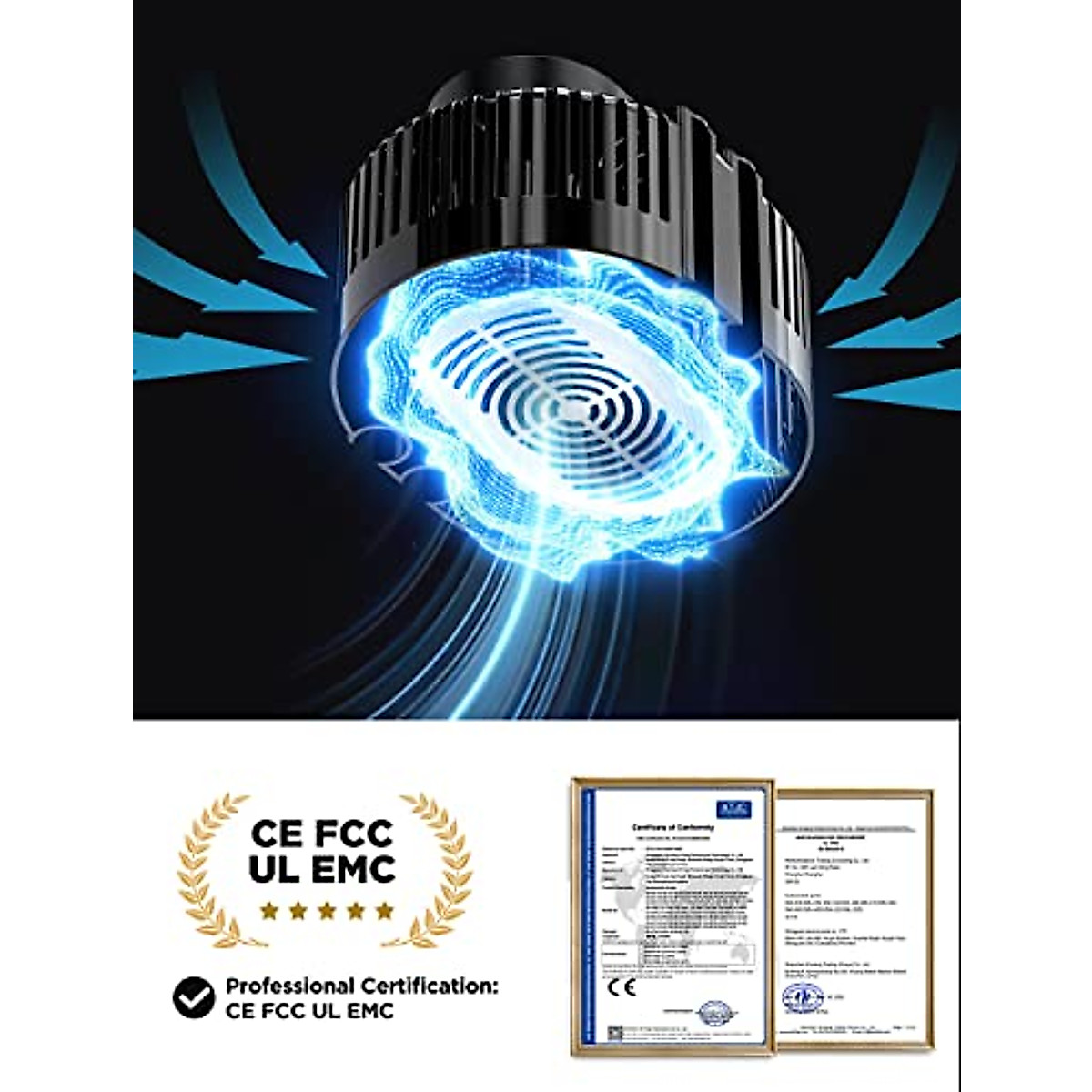 850GPH Ultra-quiet Water Pump, 75W Small Submersible Water Pump, Pool Cover Pump, Sump Pump for Pool Drainage With 16ft Drainage Hose, Upgraded 25ft Thicker Power Cable and 3 Detachable Adapters