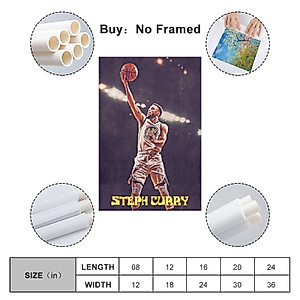 SRN Steph Curry Goal Poster Decorative Painting Canvas Wall Art Living Room Posters Bedroom Painting 12x18inch(30x45cm)