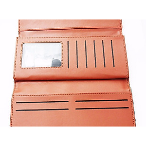 JDM WOMENS BRIDE RACING FABRIC TRIFOLD BROWN WALLET LEATHER GRADATION FEMALE+Key