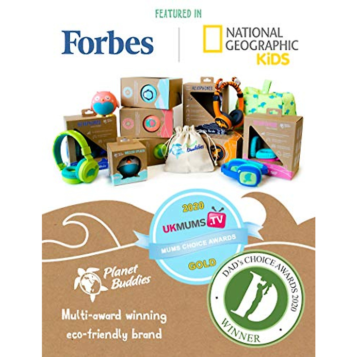 Planet Buddies Kids Headphones, Wired Headphones with Microphone for Kids, Volume Safe Foldable On Ear Earphones for School, Travel, Phone, Kindle - Green Turtle