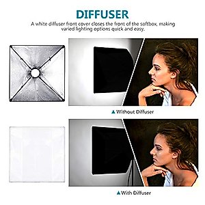 Neewer Upgraded 450W LED Photography Softbox Lighting Kit: (2) 24x24 Inches Softbox with E27 Socket and 5500K Instant Brightness Energy Saving LED Bulbs and Stand for Photo Studio Video Shooting