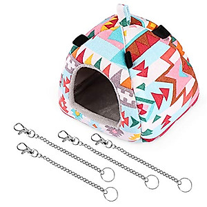 POPETPOP Guinea Pig Bedding - Hamster Bedding Hammock Winter Warm Squirrel Hedgehog Hide Chinchilla Bed House Tent Cage Nest Hamster Accessories - Ethnic Style