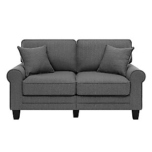 Serta Copenhagen Love Seats, 61" Loveseat, Dark Gray