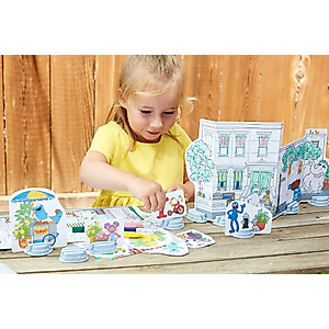 Green Toys Sesame Street Neighborhood Maker Coloring Activity Set - 19 Piece Pretend Play, Motor Skills, Creative Arts & Crafts Kids Toy Set.