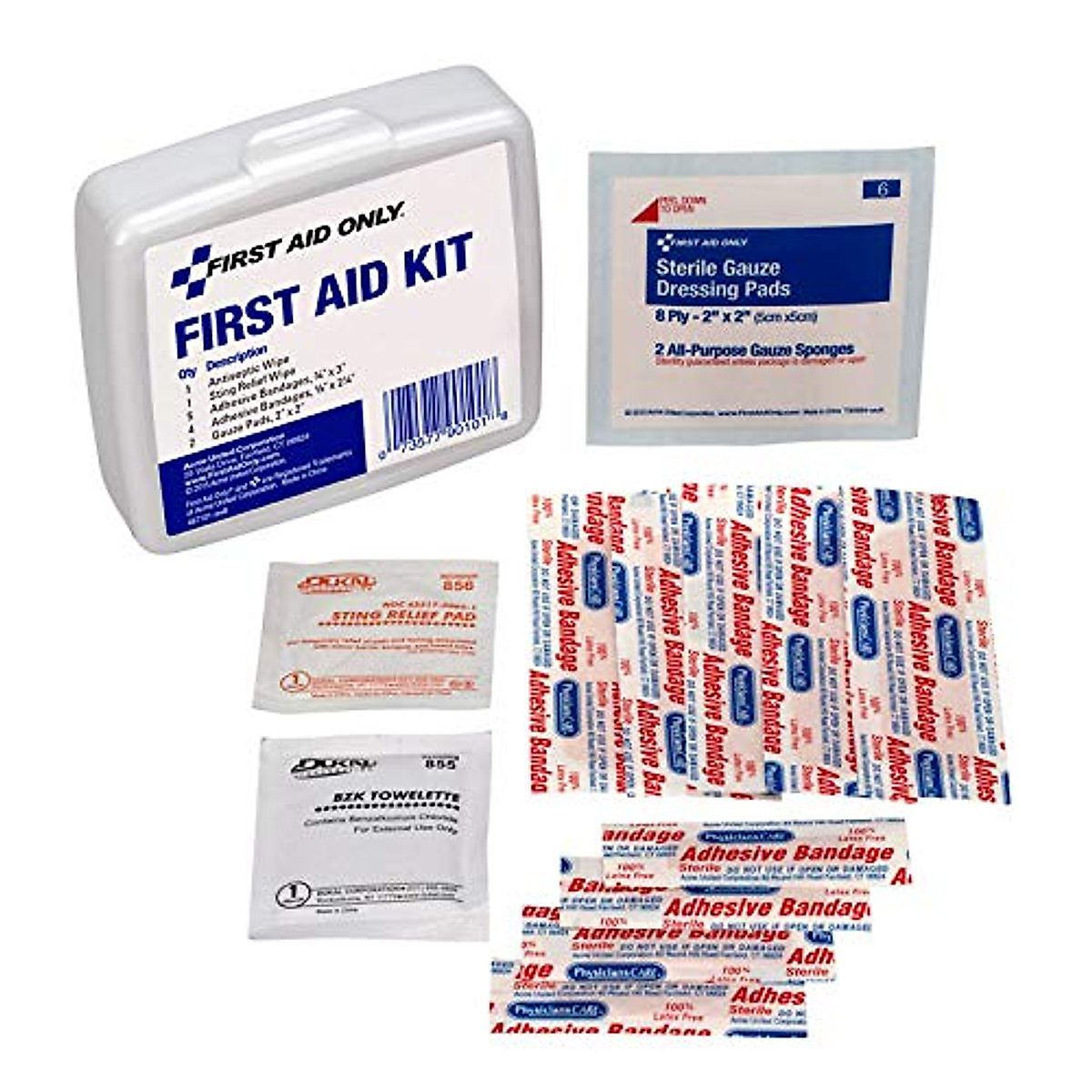 First Aid Only PhysiciansCare On-The-Go Emergency First Aid Kit for Home, Work, and Travel, 13 Pieces