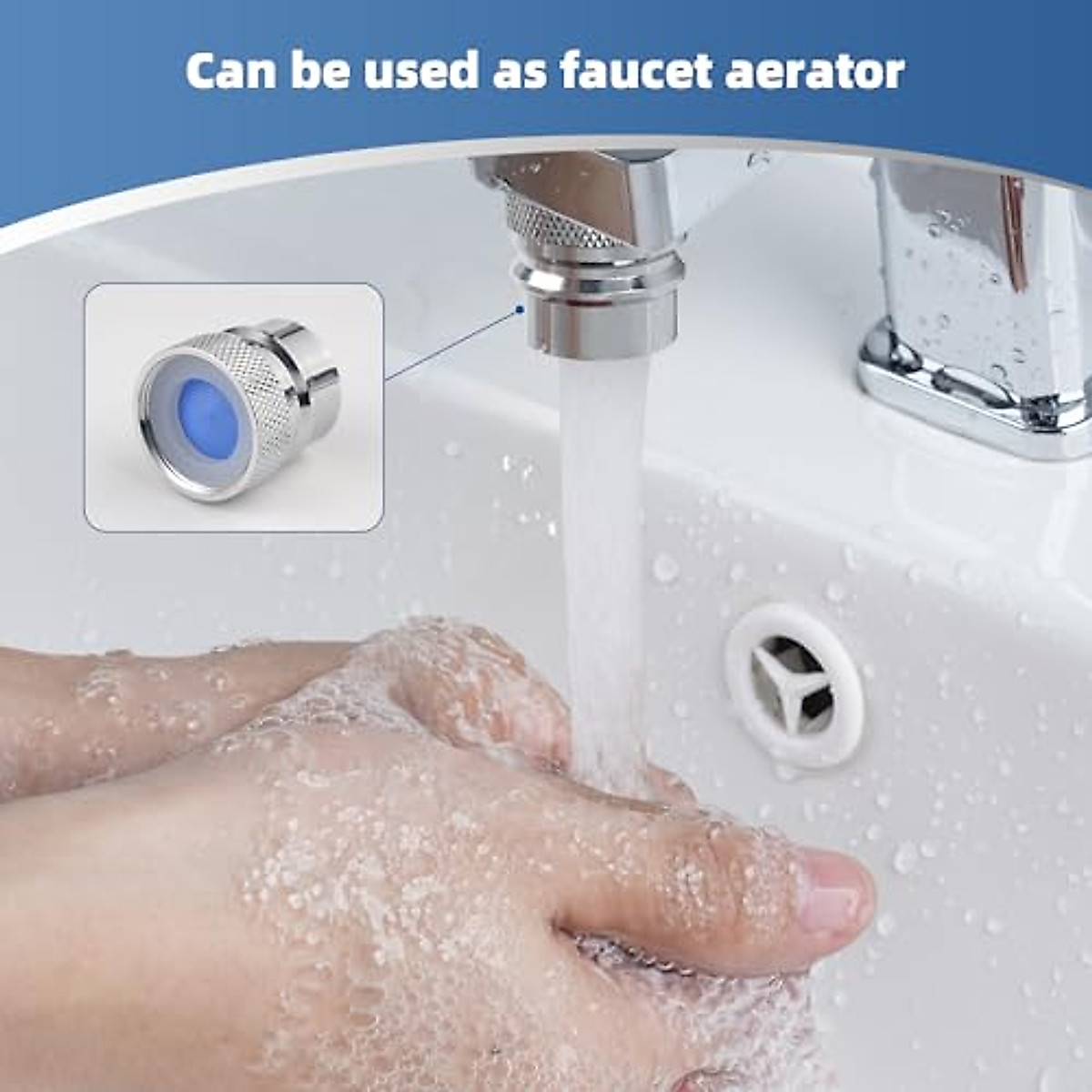 2pcs Portable Dishwasher Faucet Adapter, Sink Faucet Adapter Connection for Dishwasher, Can Be Used As Faucet Aerator, 15/16-27 Male Outside and 55/64-27 Female Inside, Chrome