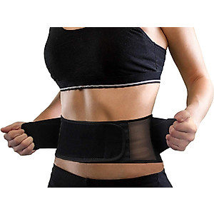 AllyFlex Sports® Lightweight Back Brace for Men & Women Under Uniform, Dual Medical 3D Lumbar Pads for Lower Back Pain Relief, Breathable Mesh with Adjustable Stapes for Back Stress - M