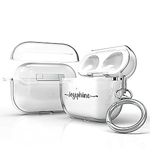 Durocase Custom Case Compatible with AirPods 3rd Generation Airpods 3 with Keychain (Clear Customized Name)