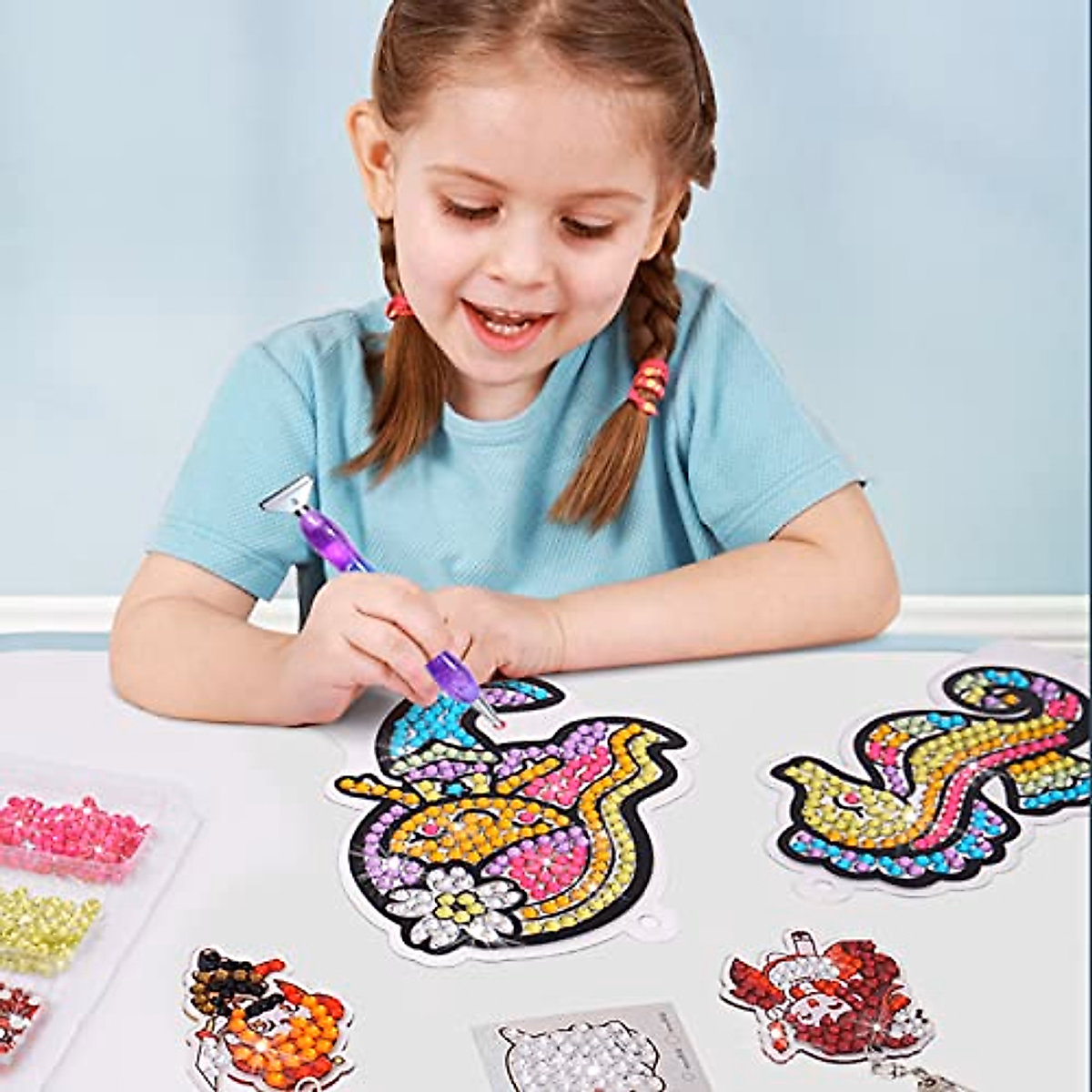 16pcs Silver Metal Tips Diamond Painting Pen Kits, 6pcs Stainless Steel Tips, 6 Glue Clays, 2 Finger Sleeves , 5D Diamond Painting Accessories Tools for DIY Craft, Comfort Grip and Faster Drilling