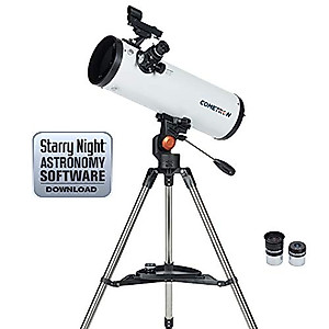 Celestron 21079 Cometron 114AZ Reflector Telescope, White & AstroMaster Telescope Accessory Kit