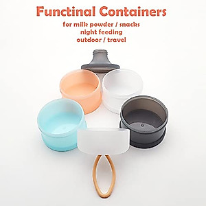 LADISO Baby Formula Dispenser, Formula Container, BPA Free, 4 Layers, Baby Feeding Travel Storage Container, Portable Milk Powder Dispenser Container, Non-Spill Stackable Baby Snack Storage Container