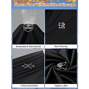 romision Turtle Neck Long Johns Thermal Underwear for Men Fleece Base Layer Cold Weather Top and Bottom Set Hunting Gear