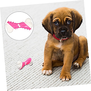 Angoily Pet Teething Toys Pet Molar Bite Toy Dog Dental Toy Puppy Interactive Toy Dog Teeth Cleaning Toy Teeth Training Dog Bone Dog Molar Toy Bone Toy Dog Play Toy Dog Ball Chew TPR