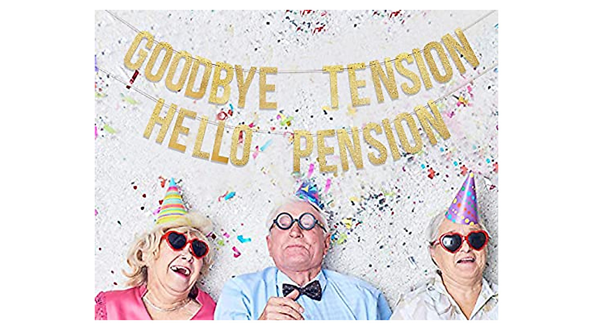 Goodbye Tension Hello Pension Retirement Banner | Party Decorations