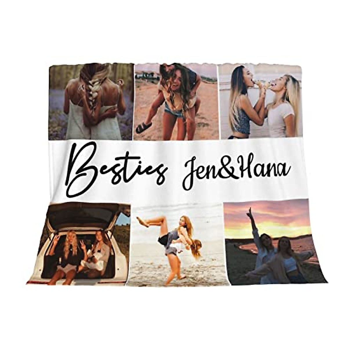 Ivarunner Personalized Besites Throw Blanket,Blanket for Best Friends Birthday Gift,Travel/Home/Bed/Sofa/Couch/Tapestry,Gifts for Friends/Women/Mom/Adults,Home Decor,60"X50"