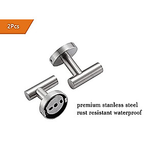 Kangdesi Bathroom Wall Towel Hooks, Coat Robe Clothes Hook (2 Pack), SUS304 Stainless Steel Brushed Hook Modern Wall Hook Holder for Kitchen Garage Hotel Wall Mounted
