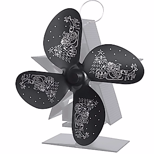 CONBOLA Heat Powered Wood Stove Fan Blade,Replacable Fireplace Fan Blades,Made of Aluminum Material Increases 80% More Warm Air Efficient Heat Distribution,Silent Operation .(TREE)