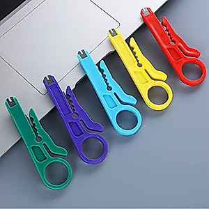 Mini Wire Stripper, 6 Pcs Network Wire Stripper Punch Down Cutter for Network Wire Cable, RJ45/Cat5/CAT-6 Data Cable, Telephone Cable and Computer UTP Cable