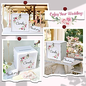 GUDELAK White Wedding Card Box with Lock, PVC Gift Card Box for Wedding Decorations, Money Index Card Box for Party Reception Anniversary Honeymoon Fund Bridal Baby Shower