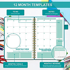 Weekly Schedule Planner Undated with Year Weekly Monthly, Hourly Appointment Book Academic Planner, 53 Weeks,12 Month Journal Notebook Productivity with TwinWire Binding Flexible Cover for School