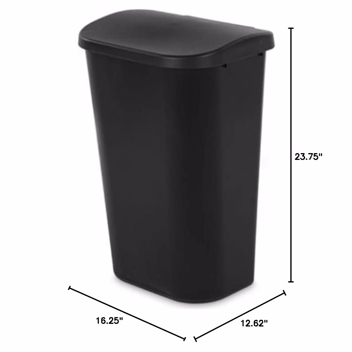 Sterilite 10759006 Kitchen Wastebasket, Swing Top, Black, 11-Gal. - Quantity 6