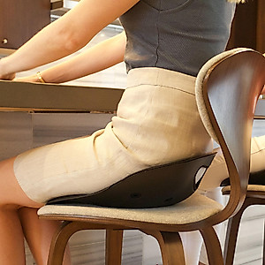 BackJoy Plus TEMPUR Posture Seat | Ergonomic Pressure Relief, Hip & Pelvic Support to Improve Posture | TEMPUR Comfort Foam | Home, Office Chair, Car Seat | Fits M - XL HIPS