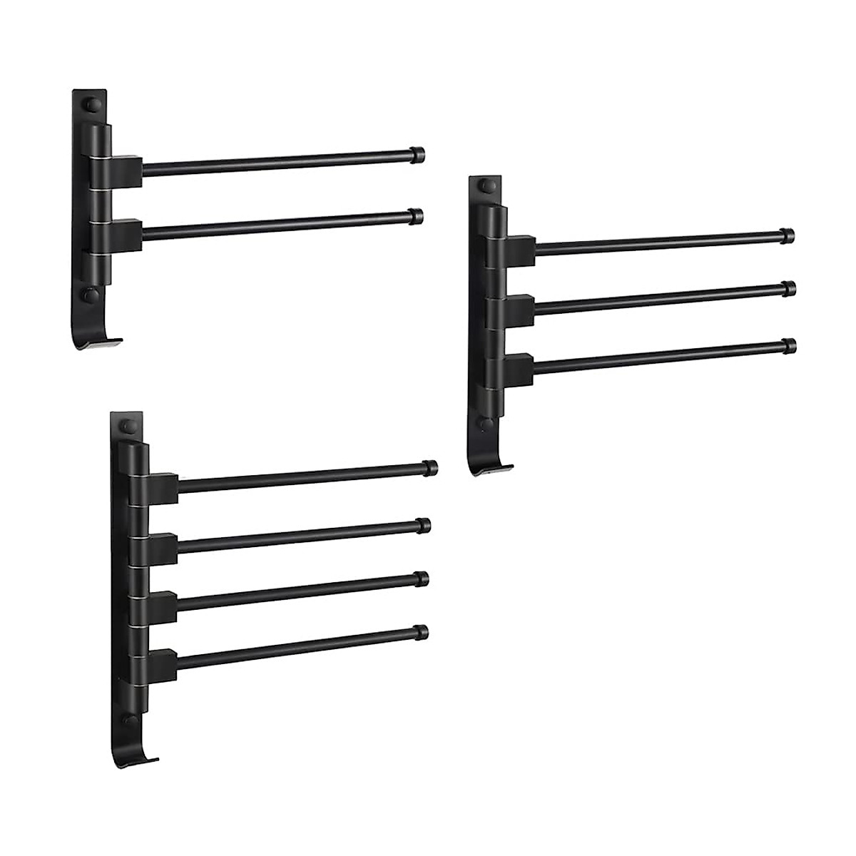 Rotating Towel Bar Hand Towel Holder Wall Mounted Storage Shelf Towel Ladder Hanger for Bathroom Kitchen Waterproof Towel Bar Holder Rack Adhesive Bathroom Replacement Bath Shelf Small Wall