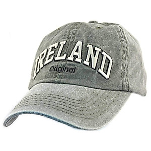 Carrolls Irish Gifts Green Baseball Cap with White Ireland Text, Design with Adjustable Strap