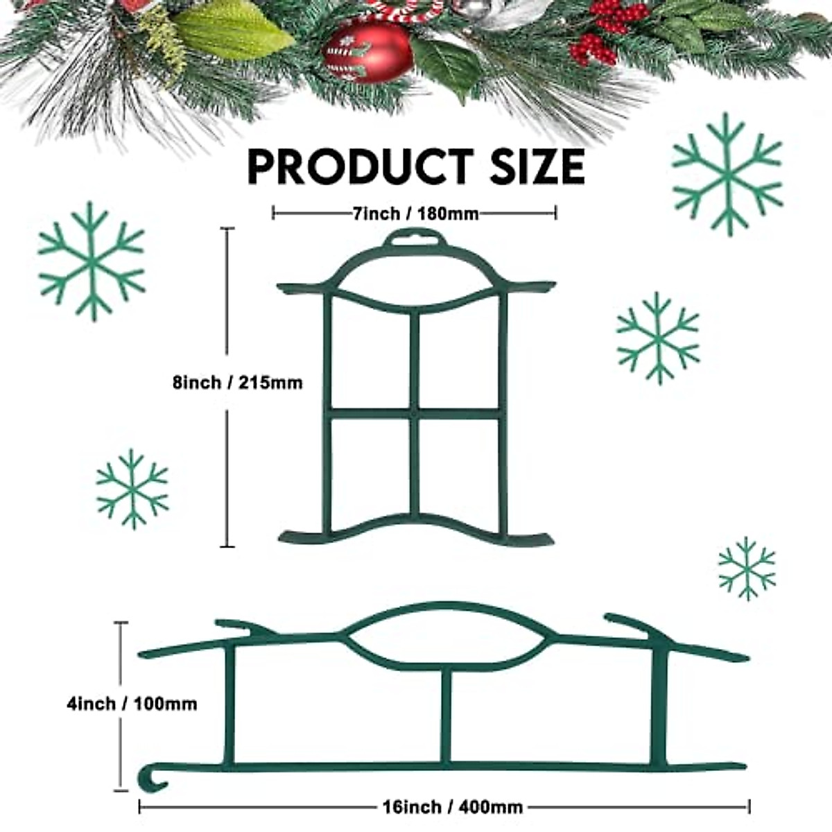 EDSRDUS Set of 6 Light & Cord Wind Up Christmas Light Storage, Strong & Hangable, for Organizing Christmas Lights & Electric Cords, Each Holds Up to 164 ft (2Red 2Green Grey Blue, 4inch x 16inch)