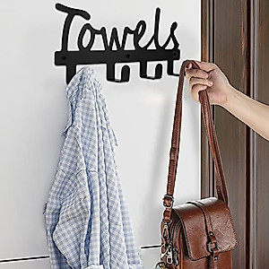 Fasmov Wall-Mounted 4 Hook Wall Towel Rack Originality Clothing Hooks, Towel Holde for Kitchen Storage Organizer Rack, Bathroom Towels, Robes, Clothing