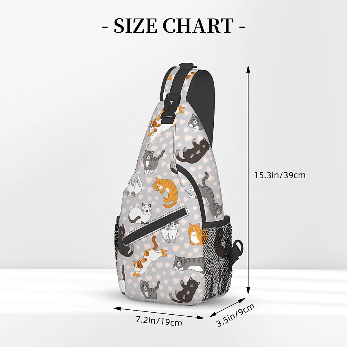 VOOHDDY Cute Cat Kitten Sling Bag For Women Men Fun Animal Travel Hiking Backpack Crossbody Shoulder Chest Bags Casual Daypack Sport
