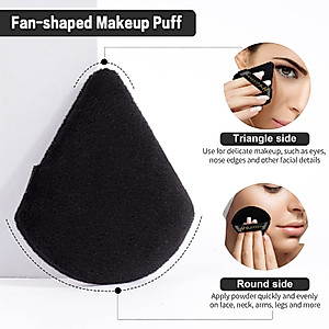 MAGEFY 6 Pieces Powder Puff Triangle Makeup Puff Soft Powder Puffs for Face Powder Cosmetic Foundation Beauty Puff Makeup Tool (White & Black)