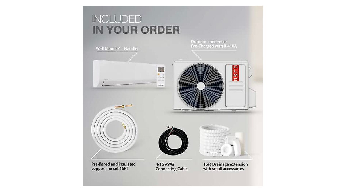 OLMO Alpic 12,000 BTU Ductless Mini Split AC